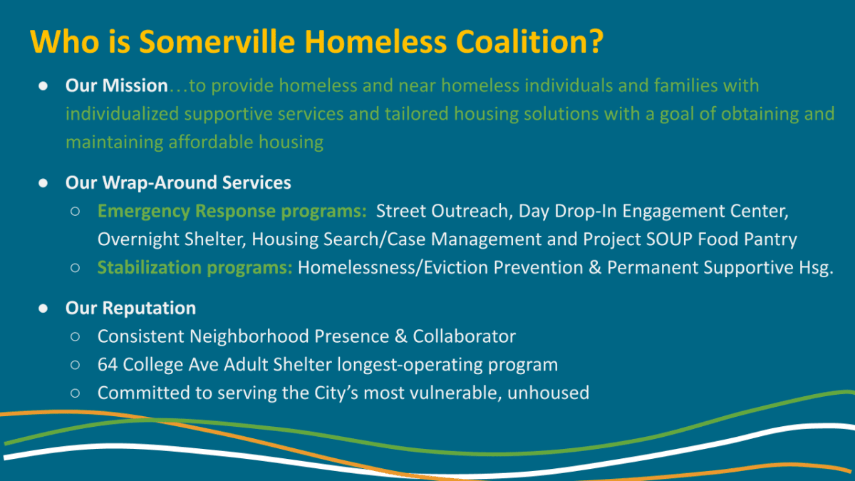 Adult Shelter Relocation - Somerville Homeless Coalition